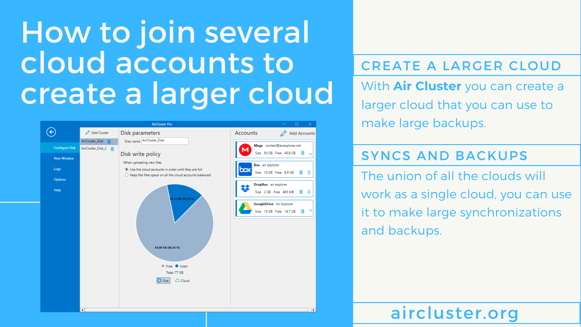 How to join several cloud accounts to create a larger cloud