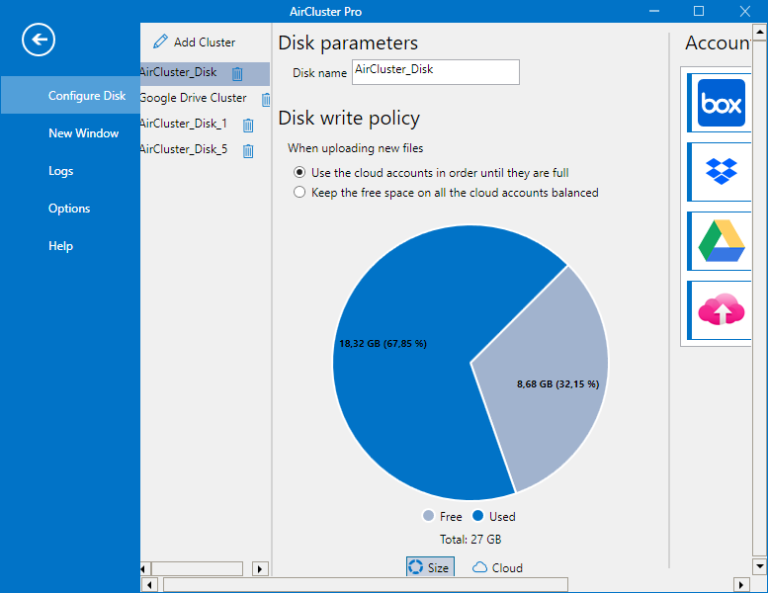 Upload and download speed