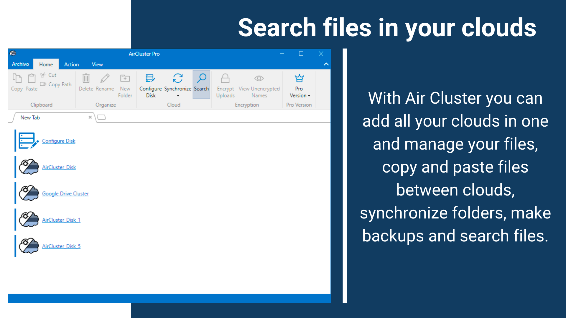 Search files in your clouds
