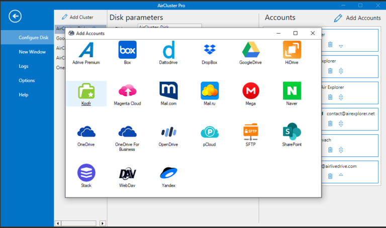 Add Koofr to your cluster to get more space