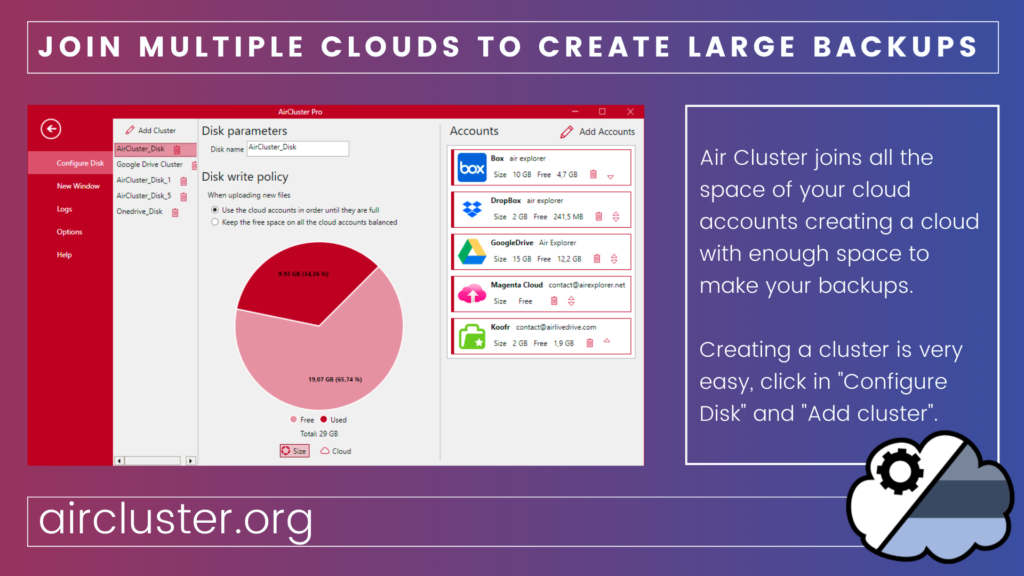 Join multiple clouds to create large backups in Air Cluster