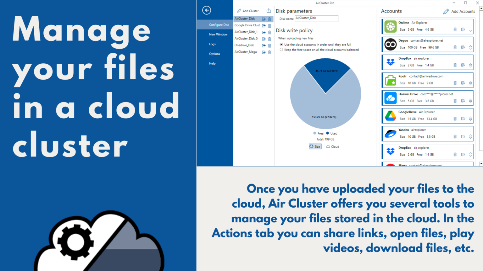 Manage your files in a cloud cluster