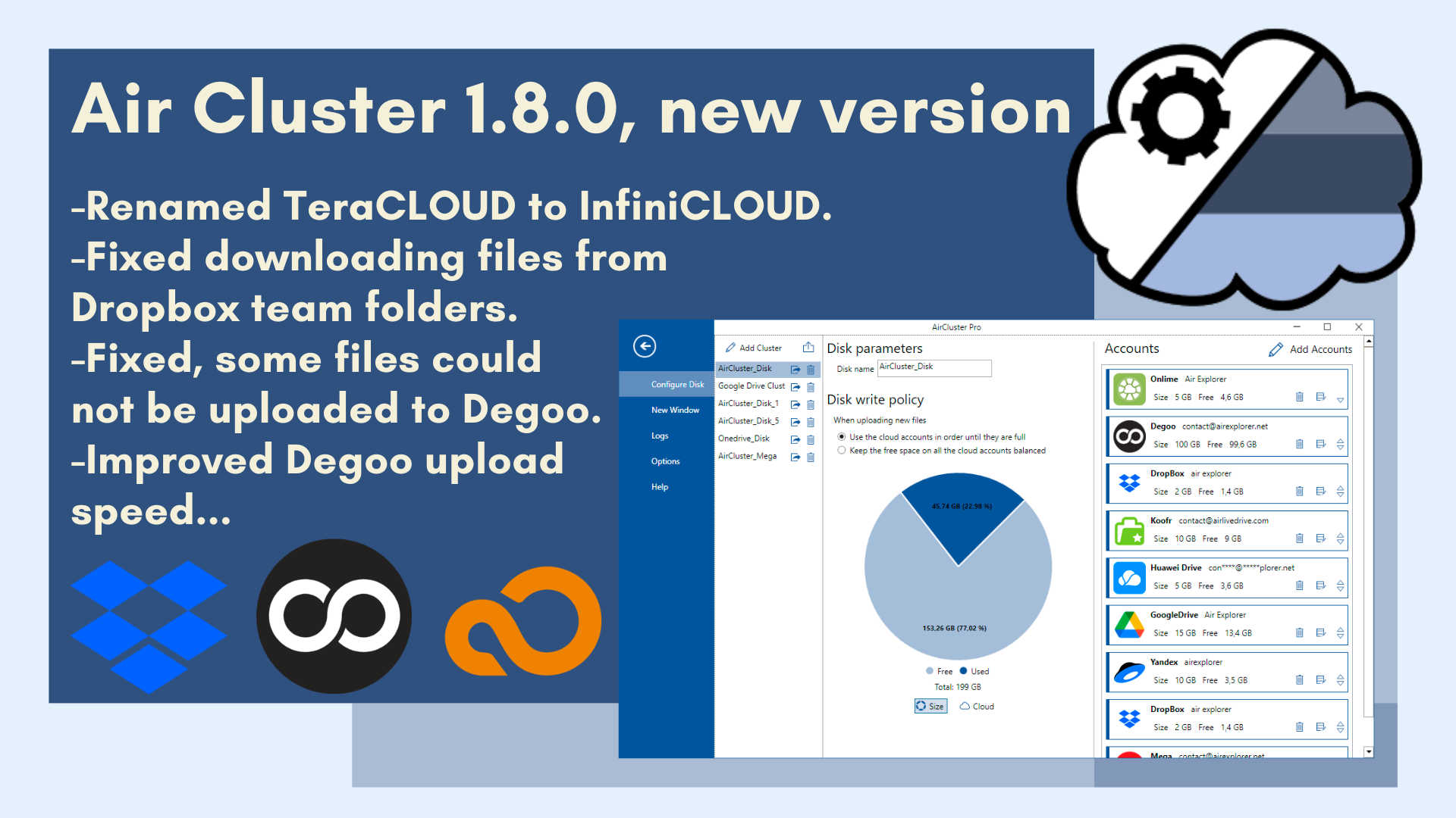 Air Cluster 1.8.0, new version Air Cluster 1.8.0, new version