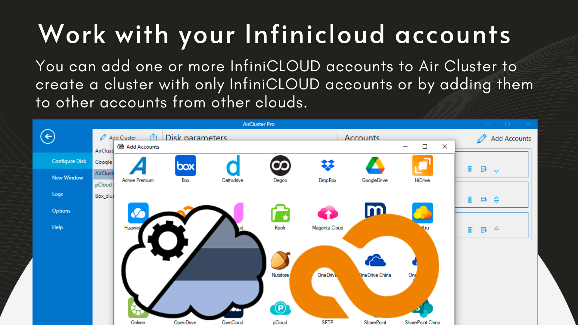 Work with your Infinicloud accounts