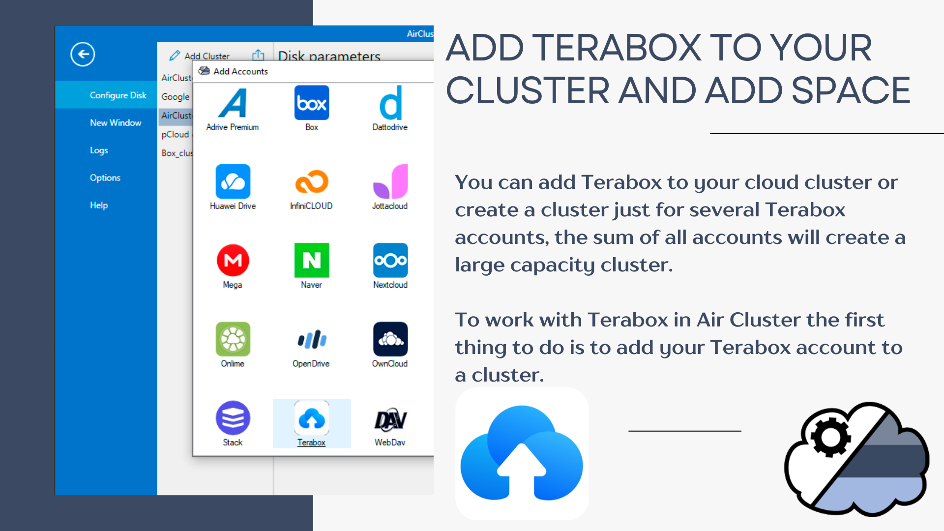 Add TeraBox to your cluster and add space