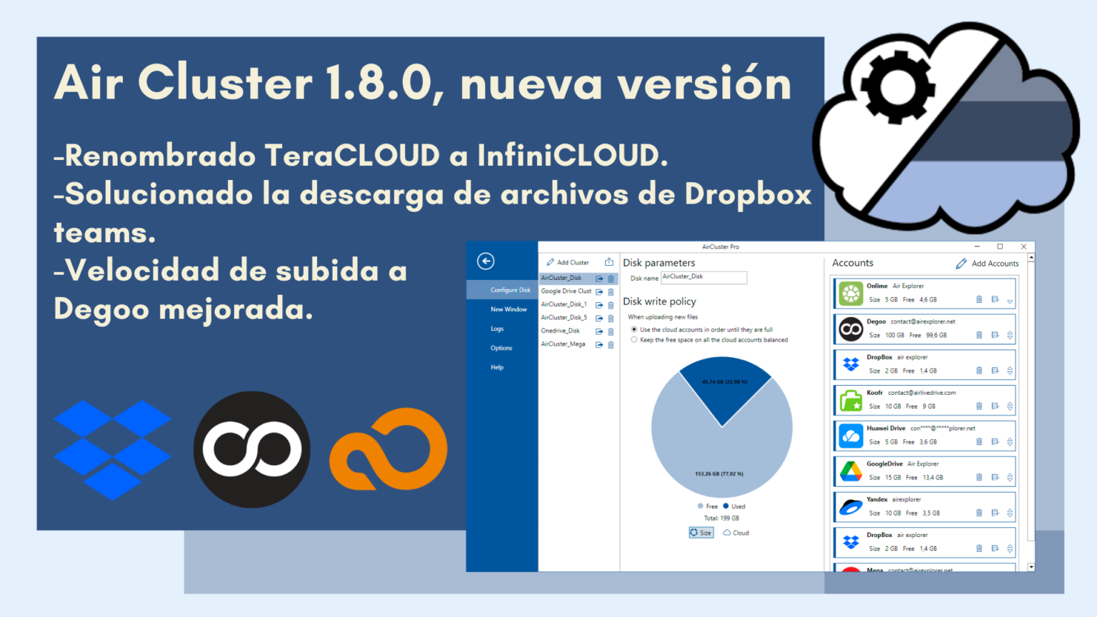 Air Cluster 1.8.0, nueva versión